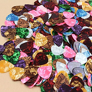 50 Pieces Colorful Celluloid Guitar Picks Premium Celluloid Guitar Picks for Acoustic Electric Guitars Bass or Ukulele(Thickness 0.5 mm)