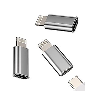 USB C Female to Lightning Male Adapter(3pack)Apple MFI Certified Accessories for Iphone 14 13 12 11 Pro Max Mini X Xs Xr Se 7 8 Plus Ipad Air TypeC Charger Cable Port Converter Charging Cord Connector