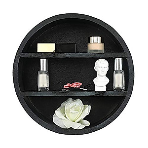 LOYALHEARTDY Black Moon Shelf, 5Pcs Moon Decor Wooden Display Shelf Moon Shaped Shelf for Crystals Suitable for Bedroom Living Room Bathroom