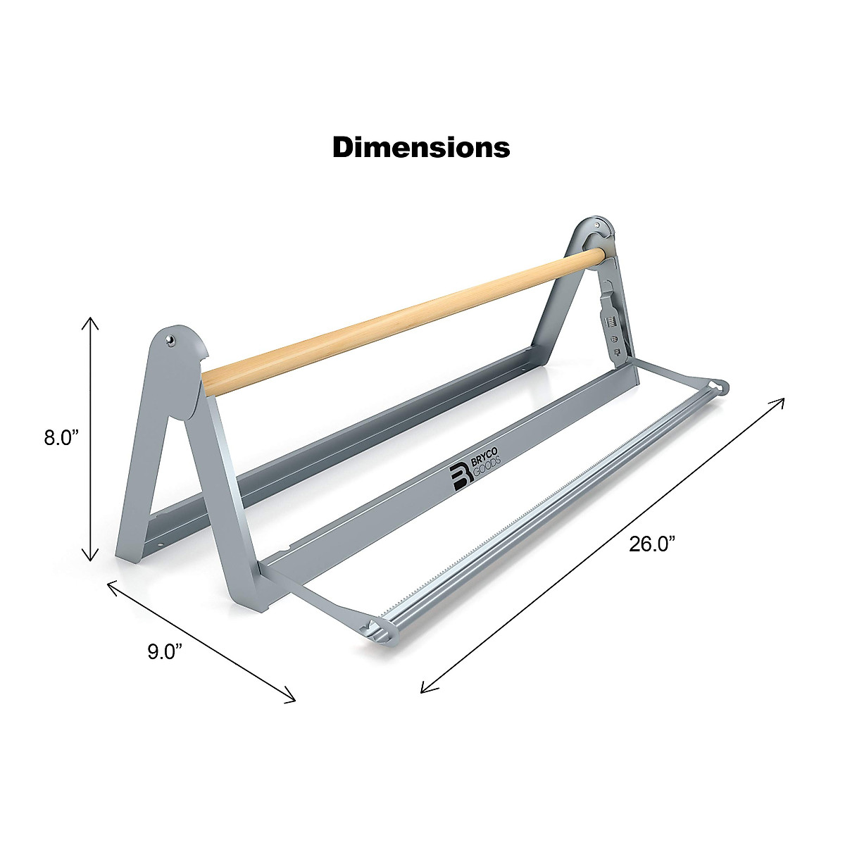 Paper Roll Dispenser and Cutter - Long 24" Roll Paper Holder - Great Butcher Paper Dispenser, Wrapping Paper Cutter, Craft Paper Holder or Vinyl Roll Holder - Wall Mountable