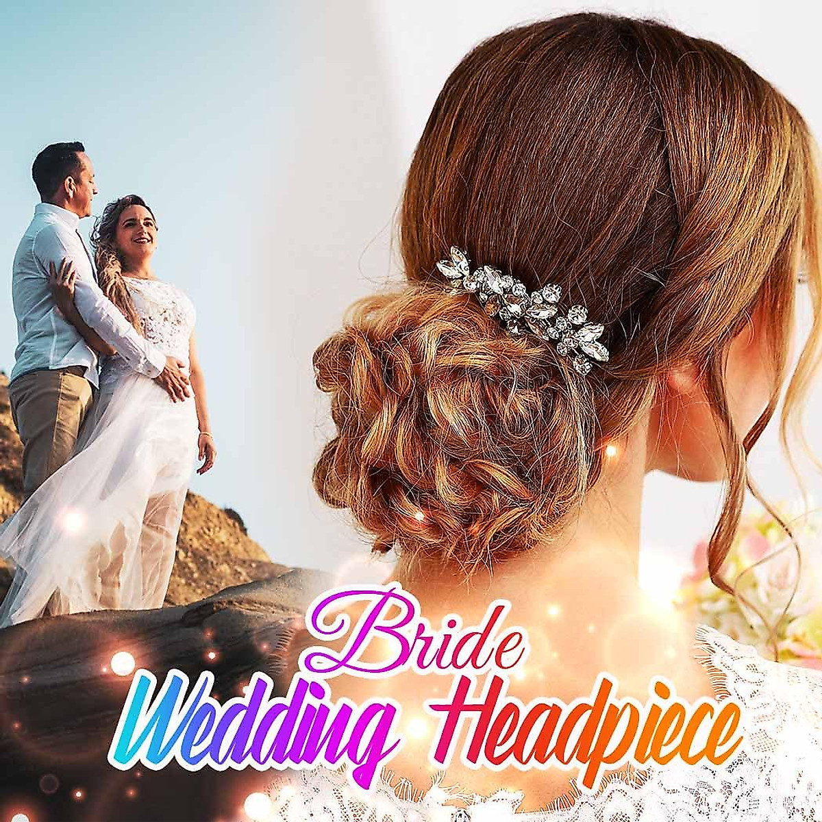 Catery Crystal Wedding Hair Comb Rhinestone Bridal Hairpieces Bridesmaid Clips Accessories for Brides and Women (A Silver)