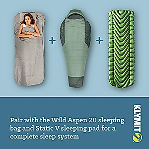Klymit Nest Sleeping Bag Liner, 2-Person Sleeping Bag Insert, Gray, XL