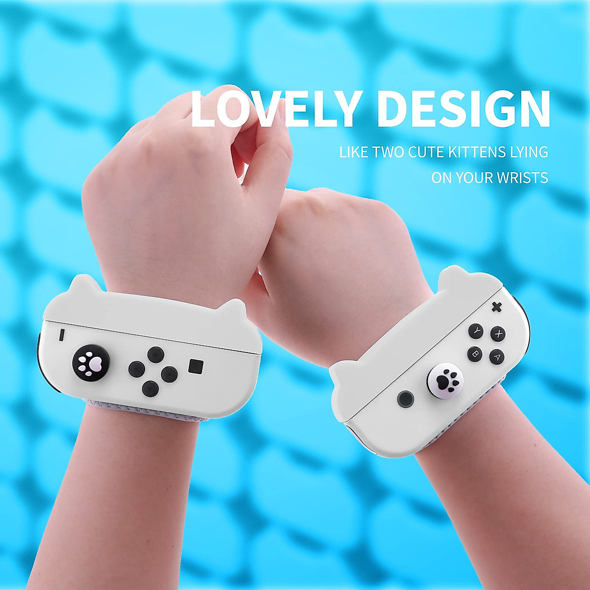NANANINO Dance Switch Wristband, Wrist Bands for Dance Switch 2023 2022 2021 2020 2019, Adjustable Elastic Straps for Joy-Cons Controller - White (2 Packs)