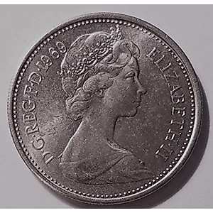 England QEII 5 New Pence 1969 Coin Great Britain