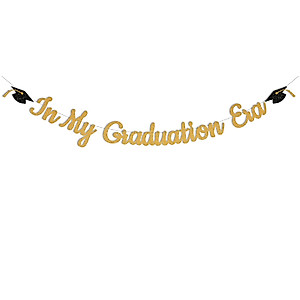 In My Graduation Era Banner - 2025 Graduation Decorations, Congrats Grad Decor, 2025 Graduation Party Decorations, 2025 Senior High School Graduation Party Decoration(Gold)