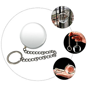 BESPORTBLE Hypnotic Crystal Ball Clear Spiritual Ball Multi-use Crystal Ball Hanging Adorn Spiritual Gemstone Swinging Pendulum Chain Decor Stainless Steel Health Supplies Hypnosis