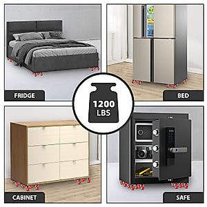 BTEC Furniture Dolly Furniture Sliders Furniture Movers with 5 Wheels Appliance Rollers Furniture Moving Wheels Furniture Movers Sliders Furniture Rollers for Heavy Furniture 1200lbs Load Capacity