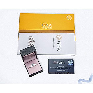 AINUOSHI Sterling Silver Moissanite Ring, 2.0ct Round Cut Wedding Ring, D-E Color Grade, Perfect for Wedding, Engagement Proposal and Anniversary.