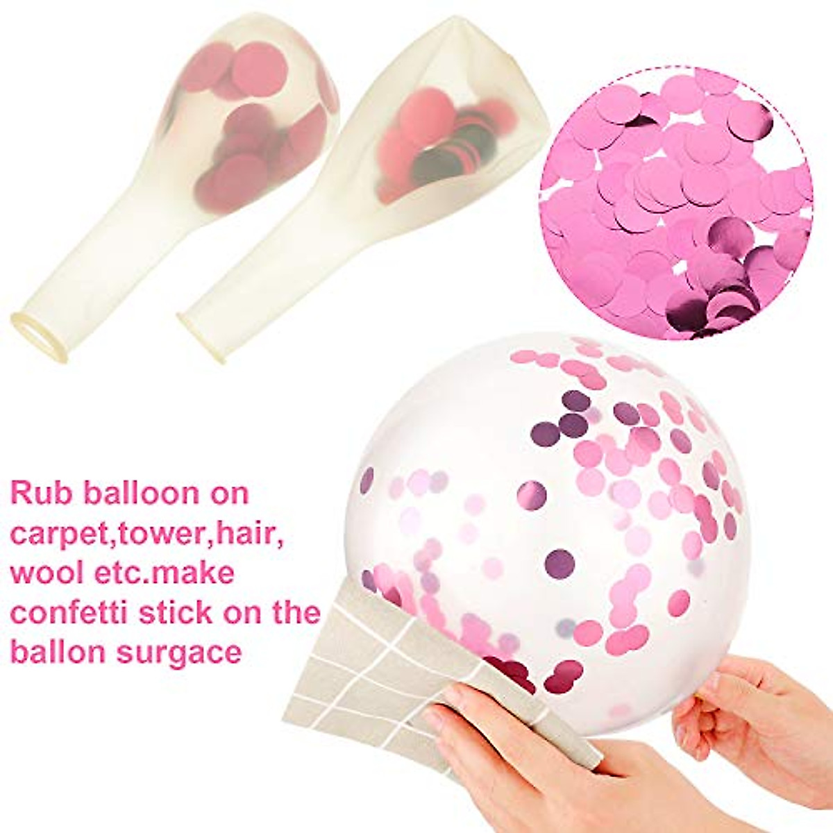 84 Pieces Pink Ribbon Balloons Breast Cancer Awareness Balloons Transparent Confetti Glitter Balloons Set for Party Decoration