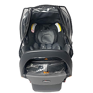 SASHA'S Rain and Wind Cover for Chicco KeyFit 35 Infant Car Seat Clear Design, Maxium Coverage (Infant Carrier not Included)
