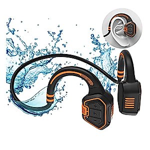 Open Ear Headphones,Wireless Bone Conduction Headset Bluetooth 5.1 with Mic - MP3 Play Built-in 16G Memory,IP68 Waterproof Sweatproof - Music Answer Phone Call for Swimming Skiing Driving Bicycling