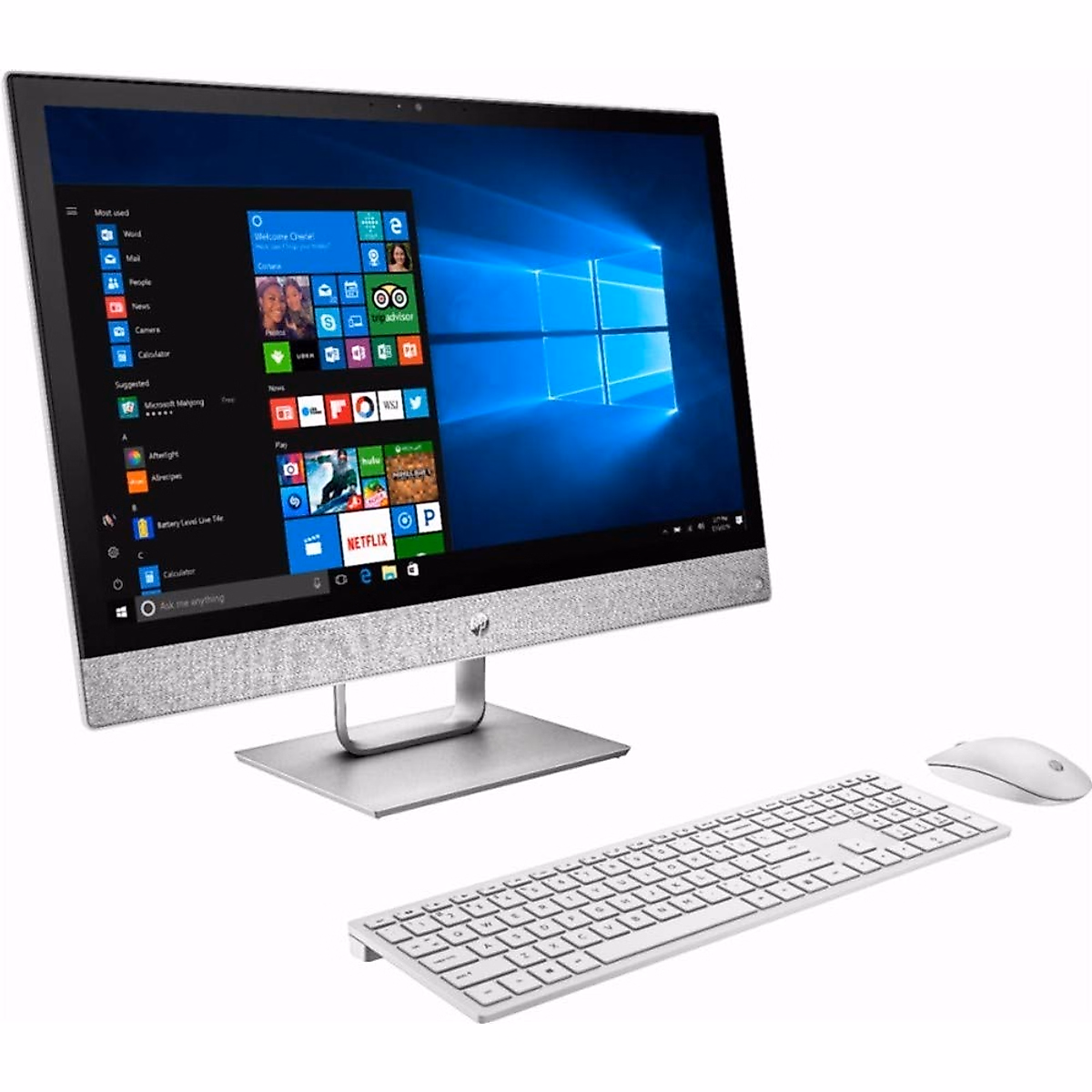 HP Pavilion All-in-One 23.8" FHD IPS Touchscreen Widescreen LED Display Premium Desktop | Intel Core i5-8400T Processor Six-Core | 12GB DDR4 | 2TB HDD | Include Keyboard & Mouse | Windows 10 | White