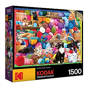 RoseArt - Kodak Premium - Cats and Yarn - 1500 Piece Jigsaw Puzzle for Adults