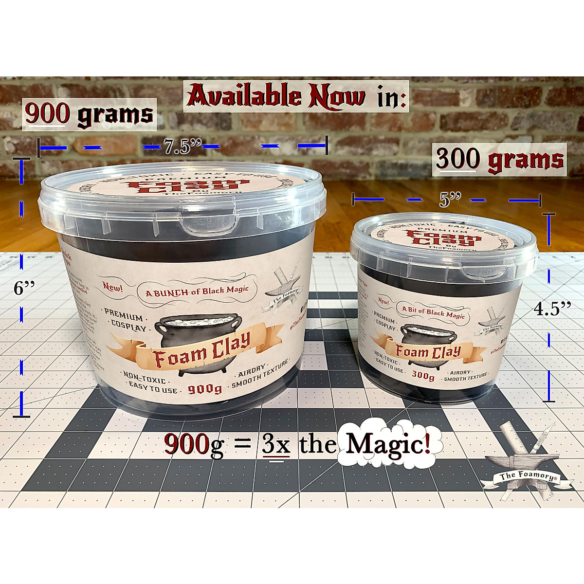 The Foamory Moldable Cosplay Foam Clay (300g Black) High Density Air Dry Clay, EVA Foam Sands Paints Easily, Non-Toxic Safe for Kids, Adults & Crafts