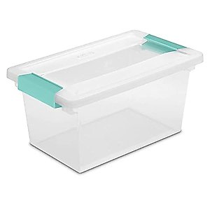STERILITE 1962 Medium Clip Box w/ Blue Latches Pack of 8