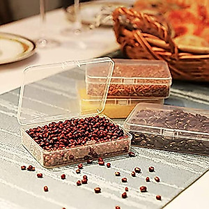 ZUER 2 Pcs Clear Plastic Beads Storage Containers Box,Large PP Clear Plastic Beads Storage Containers Box with Hinged Lid,Use for Holding Small Jewelry