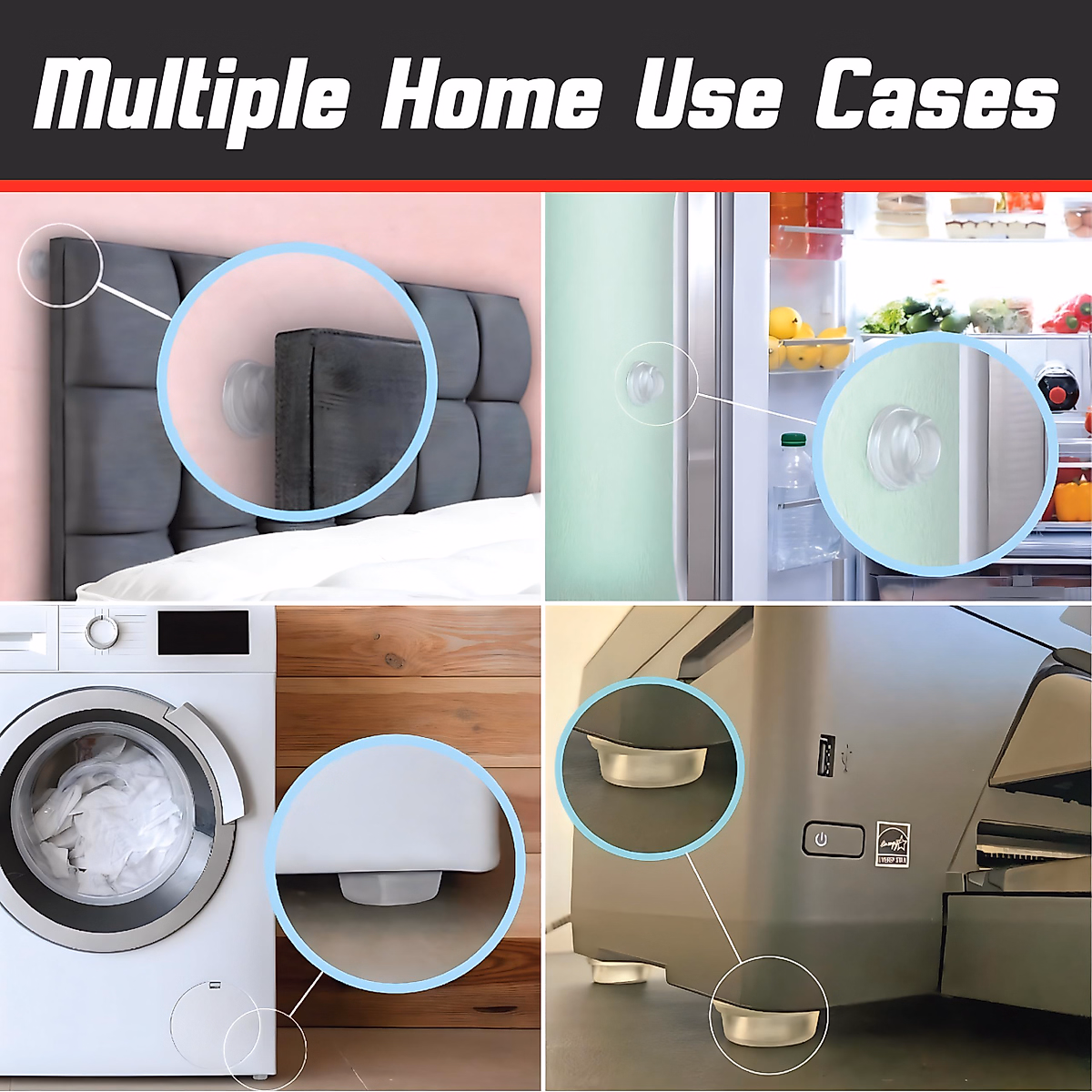 Door Stopper Wall Protector [4 Pack] - Clear Self Adhesive Rubber Door Bumpers. Prevent Damage to Walls from Door Knobs Handles - Door Stop