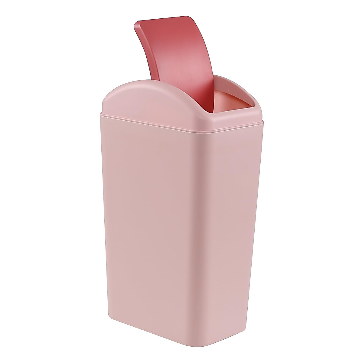 Dehouse 10 L/2.6 Gallon Trash Can with Swing-Top Lid, Plastic Swing-Top Trash Can, Pink