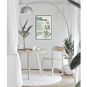 Fmcmly Daily Gratitude Inspirational Metal Tin Sign Green Boho Room Aesthetic Decoration Home Kitchen Office Bedroom Cafes Wall Decor 8x12 Inch