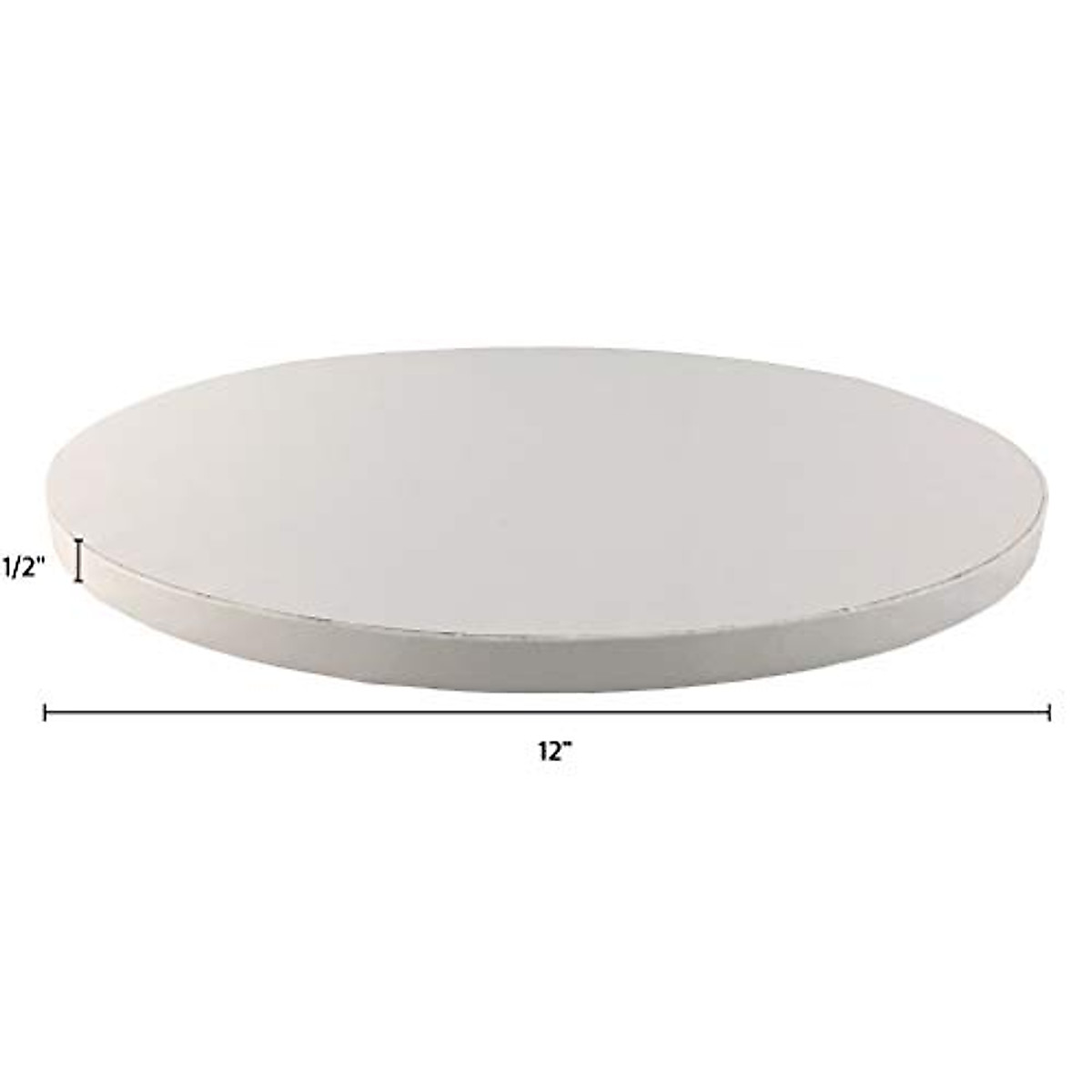 12 Inch Cake Board Drums Round, 6-Pack, White, Sturdy 1/2" Thick for Heavy Or Multi-Tiered Cakes