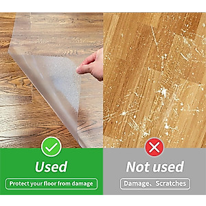 SHAREWIN Large Office Chair Mat for Hard Floors - 59''x47'',Heavy Duty Clear Wood/Tile Floor Protector PVC Transparent by SHAREWIN