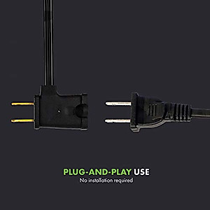 TOPGREENER Table-Top Plug in Dimmer for Table or Floor Lamps, Slide Control, Works with 360 Watt Incandescent/Halogen and 150 Watt Dimmable CFL/LED, Off at lowest dim, 6ft Cord, TGTTDL300-BK, Black