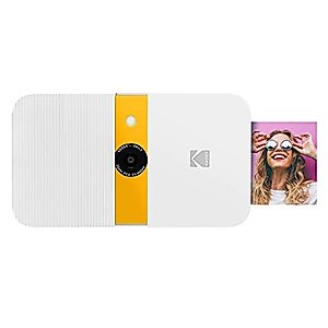KODAK Smile Instant Print Digital Camera – Slide-Open 10MP Camera w/2x3 ZINK Printer (White/ Yellow)