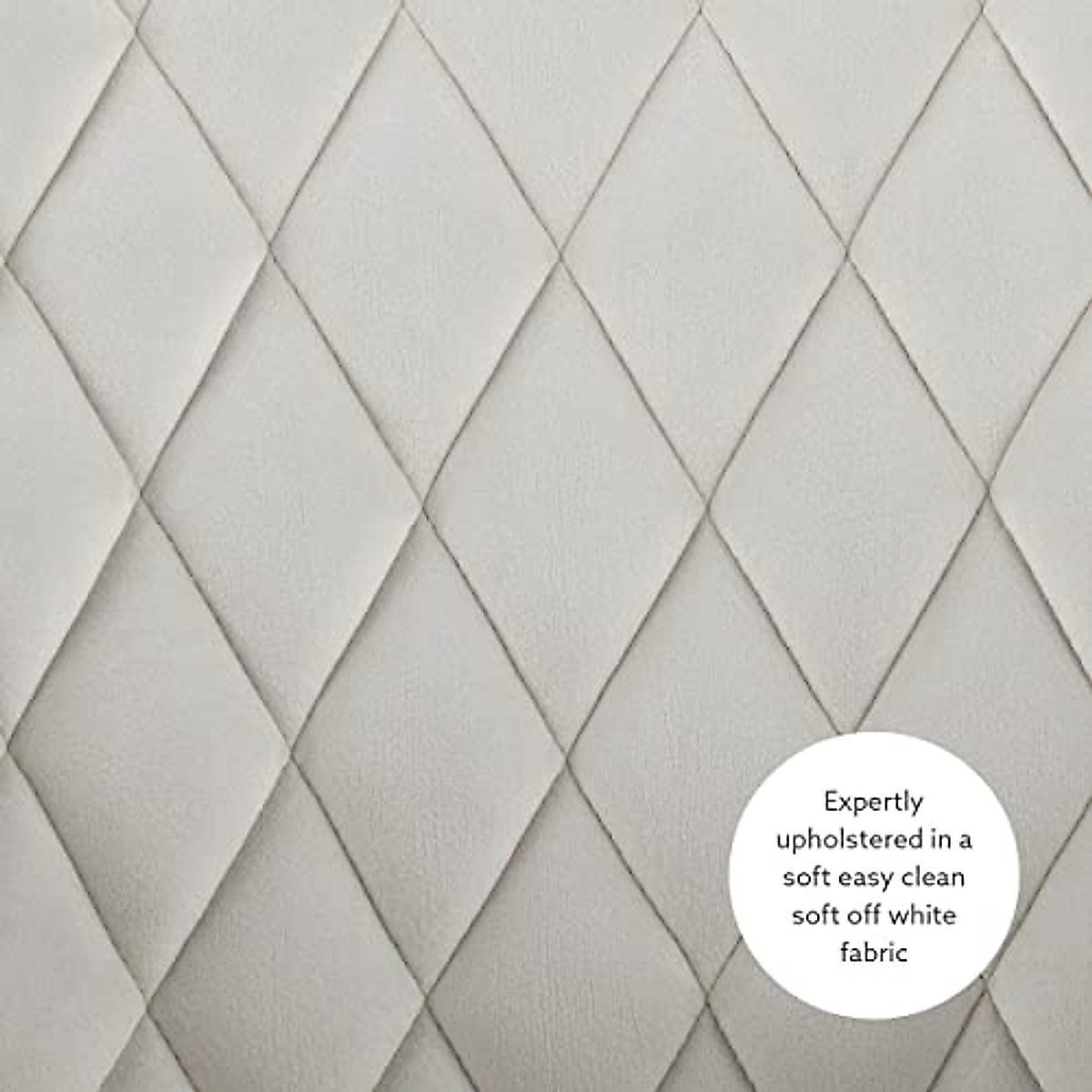 Linon White Quilted Brooklyn Office Chair, Metal