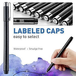 YISAN Black Drawing Pens,12 Art Pens Set,Fineliner Ink Pens,Micro-Pens,Manga Pens,for Sketching,Technical Drawing 902195