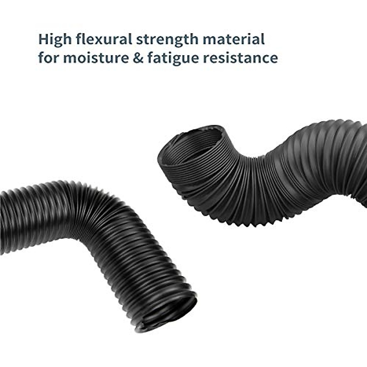 POWERTEC 70198 2-1/2-Inch Flexible Dust Collection Hose 36-Inch Long, black, 2-1/2-Inch