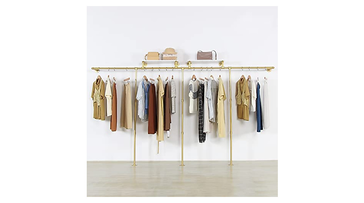 Shop WJJAYY Gold Pipe Clothing Rack - Stylish & Durable