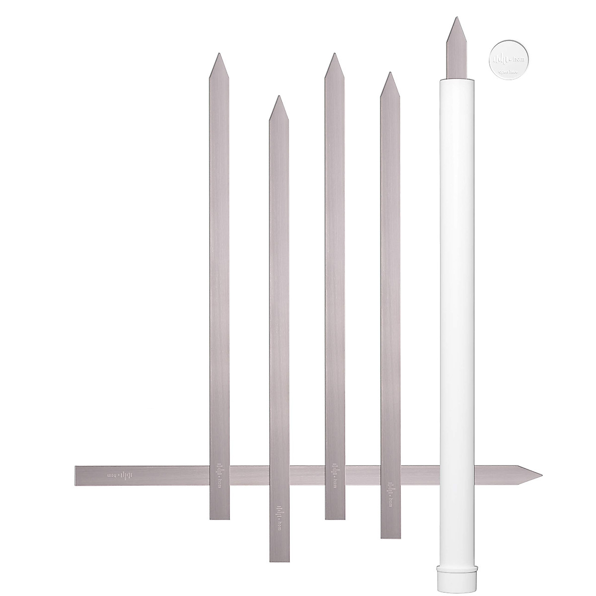 + HOM 8 Kebab 1" Wide Flat Skewers, Stainless Steel, No-Wood Handle, Koobideh Persian Kabob, Carrying Case