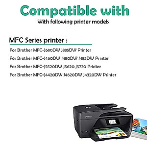 Tyjtyrjty 5 PK Compatible Ink Cartridges for Brother LC203 LC-203 for Multifunction Printers MFC-J4320DW, MFC-J4420DW, MFC-J4620DW, MFC-J5620DW, MFC-J5720DW(2 Black, 1 Yellow, 1 Magenta, 1 Cyan,5PK)