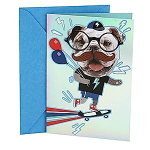 Hallmark Birthday Card for Kids with Mustache Stickers (No Disguising Your Awesomeness)