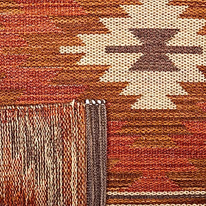 Safavieh Kilim Collection 8' x 10' Brown/Dark Grey KLM331T Handmade Tribal Southwestern Boho Rustic Wool Area Rug