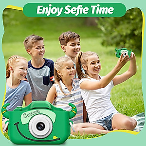 Goopow Kids Camera Toys for 3-8 Year Old Boys,Children Digital Video Camcorder Camera with Cartoon Soft Silicone Cover, Best Chritmas Birthday Festival Gift for Kids - 32G SD Card Included