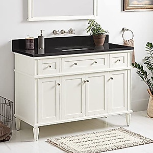 Signature Hardware 953348-48-RUMB-0 Elmdale 48" Free Standing Single Vanity Cabinet Set with Mahogany Cabinet, Vanity Top and Rectangular Undermount Sink - No Faucet Holes