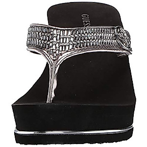 GUESS Womens Sarraly Flip-Flop, Pewter 179, 8 US