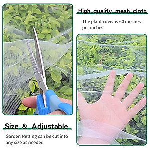 Garden Netting, Plant Covers Garden Mesh Greenhouse Row Cover Protection Mesh Net for Protect Plants Vegetables Fruits Flowers (10FT×20FT)