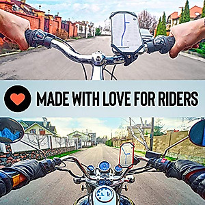 Upgraded 2023 Bicycle & Motorcycle Phone Mount - The Most Secure & Reliable Bike Phone Holder for iPhone, Samsung or Any Smartphone. Stress-Resistant and Highly Adjustable. +100 to Safeness & Comfort