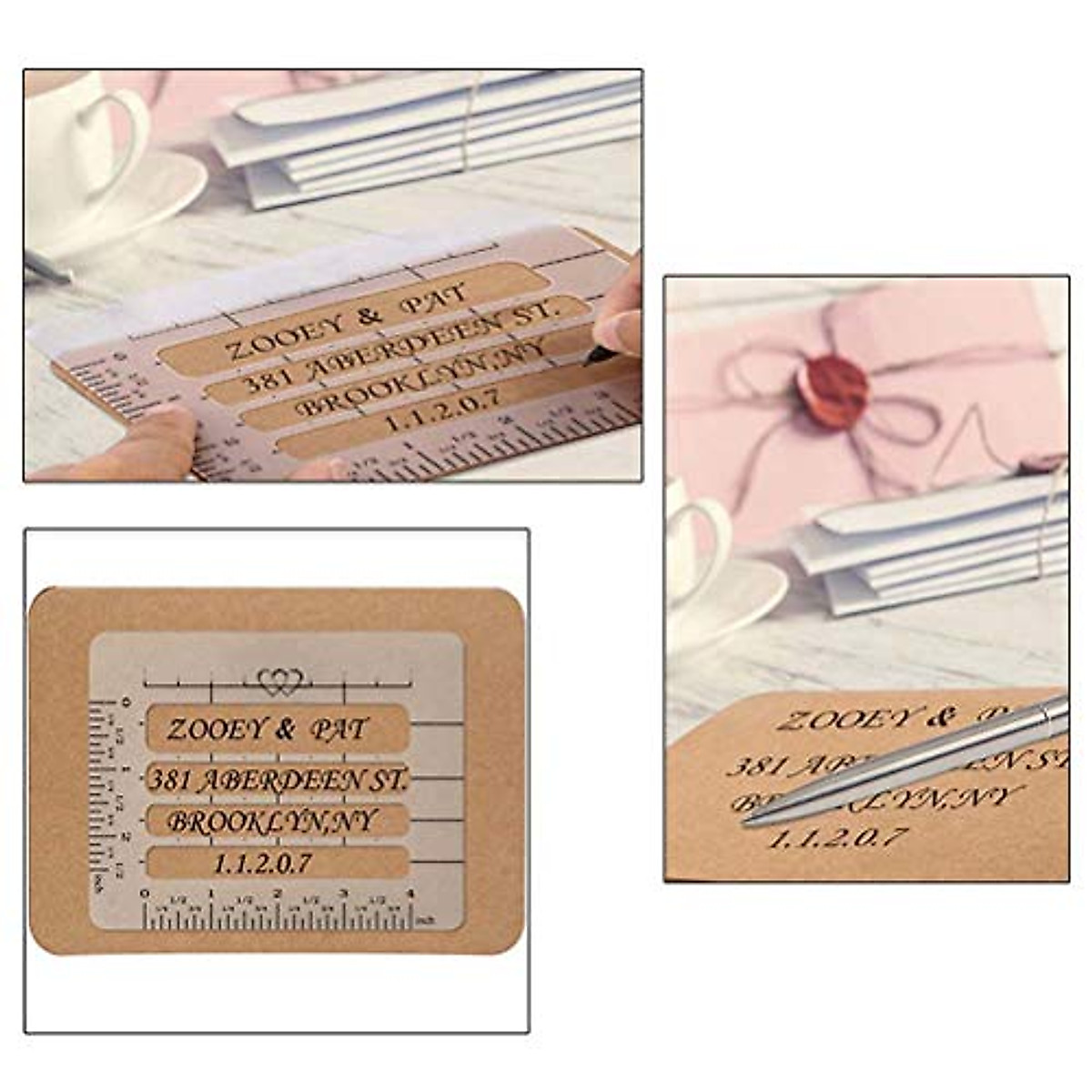 SUPVOX 4pcs Addressing Guide Stencil Templates for Envelopes Thank You Card