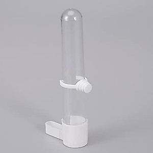 UKCOCO Bird Food Water Dispenser- Bird Feeder Automatic Hanging Bird Parrot Feeding Cup, Clear Bird Cage Feeder Cage Accessories for Finch Parakeet Small Bird 65ML (Random Color)