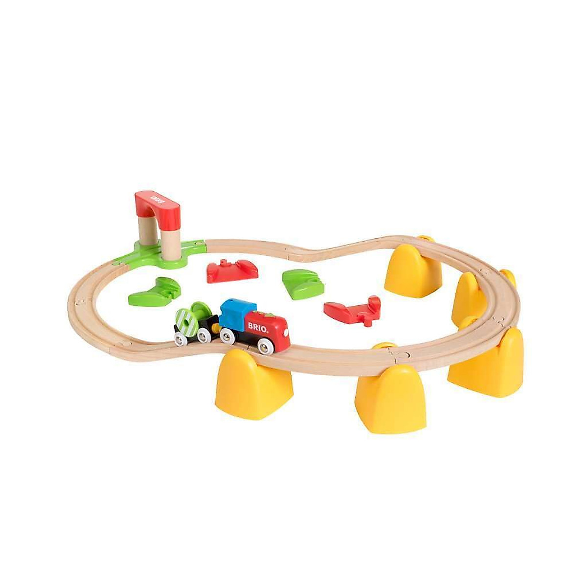 BRIO World 33710 - My First Railway Battery Operated Train Set | 25 Piece Wood Train Set for Toddlers | Inclusive of Accessories and Wooden Tracks | Certified by Forest Stewardship Council