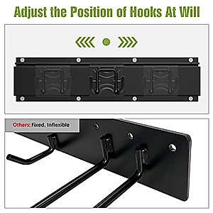 Housolution Heavy Duty Tool Storage Rack 48 Inch Garage Tool Organizer Storage System Max 264 lbs, 3 Rails with 6 Adjustable Wall Hooks, Tool Holder Wall Mount for Warehouse, Basement, Workshop