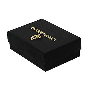 Charm America - Gold Evil Eye Charm with Enamel - 10 Karat Solid Gold - Evil Eye Protection Pendant