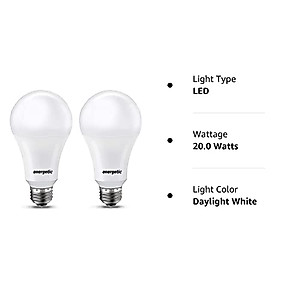 150 Watt LED Light Bulb, Super Bright A21 Daylight 5000K, Non-Dimmable, 2300lm, High Lumen Light Bulbs, UL Listed, 2-Pack