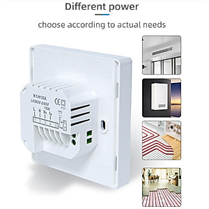 Digital Thermostat, 4500W Intelligent Floor Heating Temperature Control Thermostat with Memory Storage for Home Office Mall, AC 90V-240V, K1H16A (White)