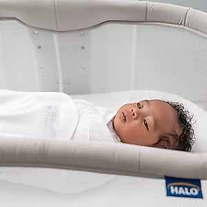 HALO SwaddleSure Adjustable Swaddling Pouch, 100% Cotton, TOG 1.0, White, Newborn, 0-3 Months