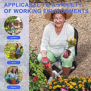 i COVER Garden Cart Rolling Stool with Wheels and Tool Bag, Stable Workseat Sturdy Cart Adjustable Seat Height and Direction, Gardening Helper, Silver