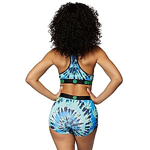 PSD Women's Weed Spiral Sports Bra, Blue, L
